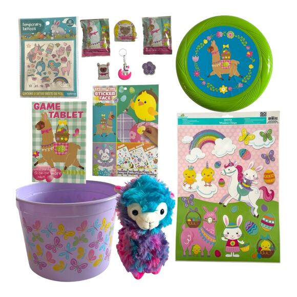 Variety Wholesalers | Office | Llama Unicorn Bunny Theme Easter Basket ...